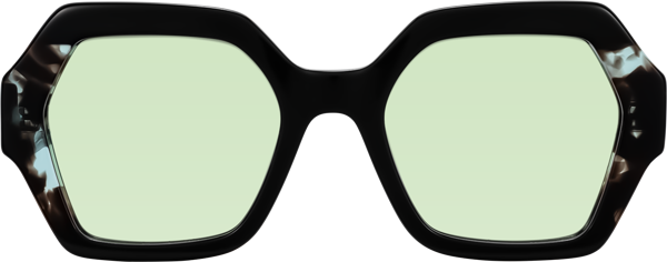 Black/Teal Tortoise Oversized Acetate Geometric Tinted Sunglasses with ...
