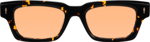 Tortoise Hipster Acetate Rectangle Tinted Sunglasses with Light Orange ...