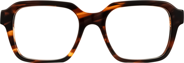 Brown Striped Narrow Classic Square Blue Light Glasses - Harper