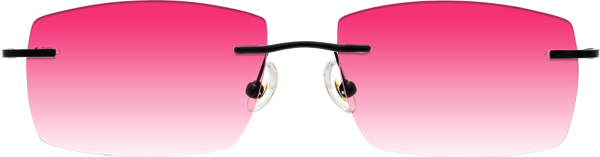 Matte Black Titanium Rectangle Rimless Gradient Sunglasses with Pink ...