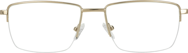 Gold Metal Rectangle Semi-Rimless Blue Light Glasses - Sungi