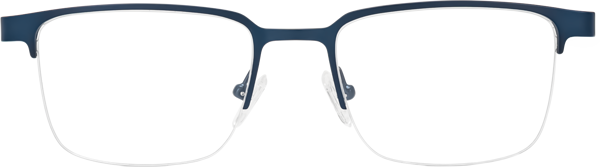 Matte Blue Metal Rectangle Semi-Rimless Blue Light Glasses - Tunt