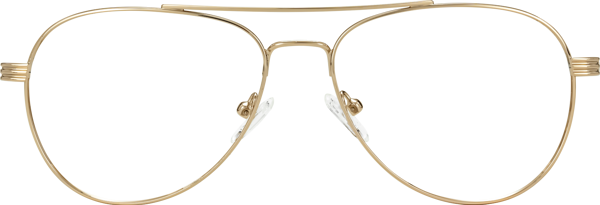 Gold/Dark Brown Double Bridge Metal Aviator Eyeglasses - Aimo