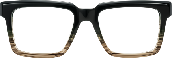Gradient Brown/Teal Striped Wide Thick Square Eyeglasses - Kieta