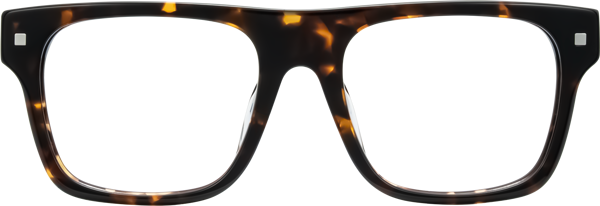 Tortoise/Green Oversized Flat-Top Square Eyeglasses - Emas