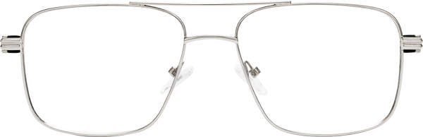 Silver Double Bridge Metal Square Eyeglasses - Banten