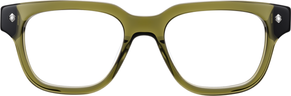 Moss Green/Light Blue Striped Hipster Acetate Trapezoid Eyeglasses - Jensen