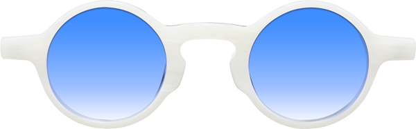 Jade White Narrow Retro-Vintage Round Gradient Sunglasses with Blue ...