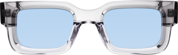 Transparent Gray Thick Hipster Rectangle Tinted Sunglasses with Light ...