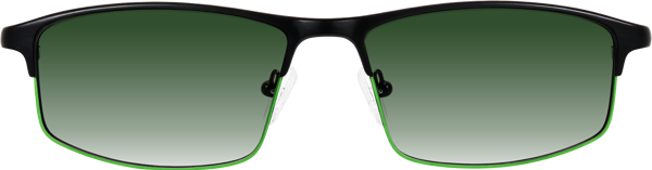 Black/Green Wrap Around Sports Rectangle Gradient Sunglasses with Green ...