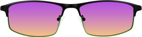 Black/Green Wrap Around Sports Rectangle Gradient Sunglasses with ...