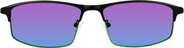 Black/Green Wrap Around Sports Rectangle Gradient Sunglasses with ...