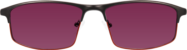 Gray/Red Wrap Around Sports Rectangle Tinted Sunglasses with Wine ...