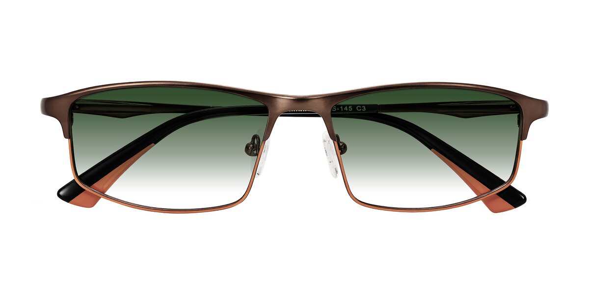 Brown/Orange Wrap Around Sports Rectangle Gradient Sunglasses with ...