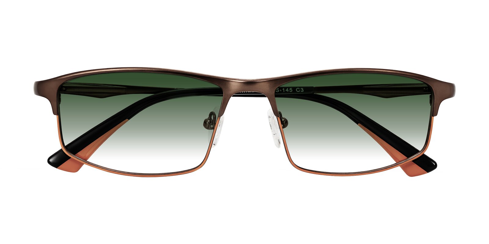 Brown/Orange Wrap Around Sports Rectangle Gradient Sunglasses with ...