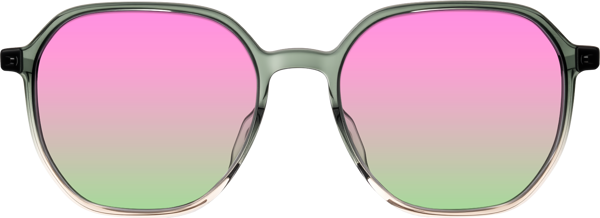 Gradient Green TR90 Round Geometric Gradient Sunglasses with Pink ...