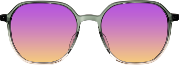 Gradient Green TR90 Round Geometric Gradient Sunglasses with Purple ...