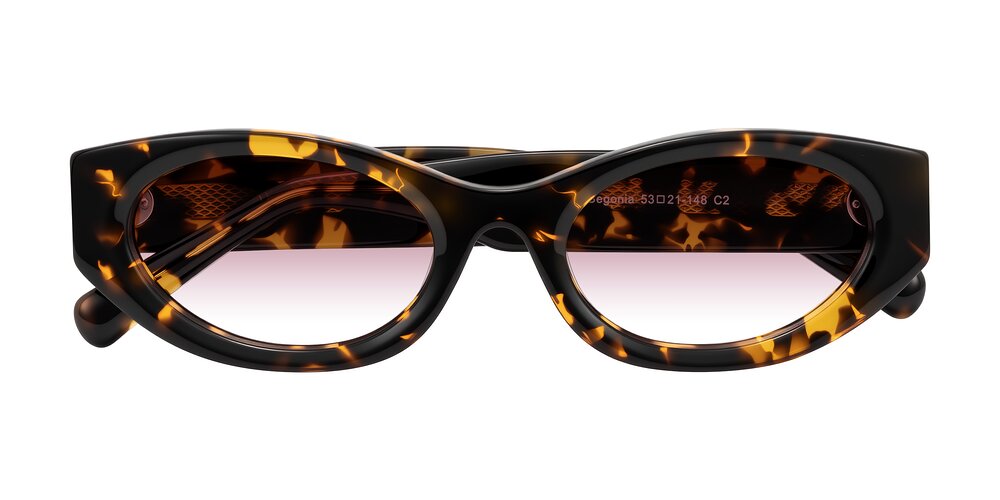 Tortoise Thick Acetate Oval Gradient Sunglasses with Garnet Sunwear ...