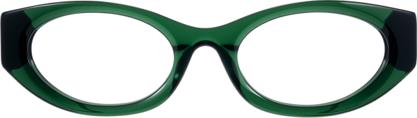 Deep Crystal Green Thick Acetate Oval Eyeglasses - Begonia