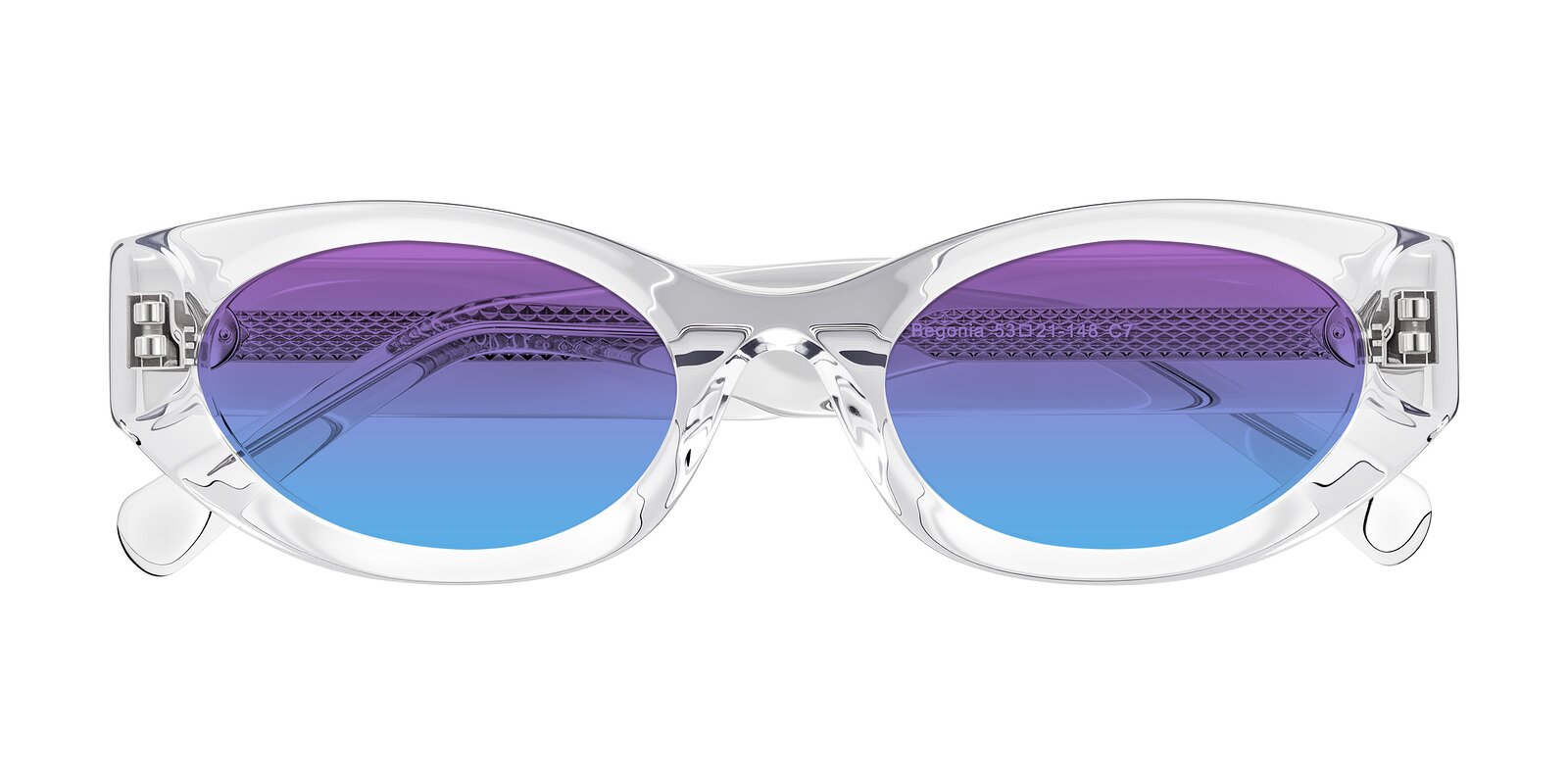 Clear Thick Acetate Oval Gradient Sunglasses with Purple / Blue Sunwear ...