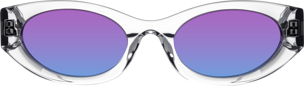 Clear Thick Acetate Oval Gradient Sunglasses with Purple / Blue Sunwear ...