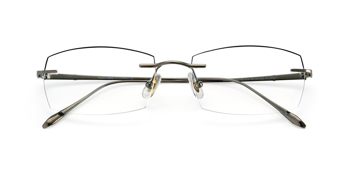 Gold Classic Rectangle Rimless Eyeglasses - Smart