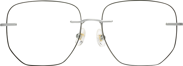 Black/Silver Square Geometric Color-Edged Rimless Eyeglasses - Y7055