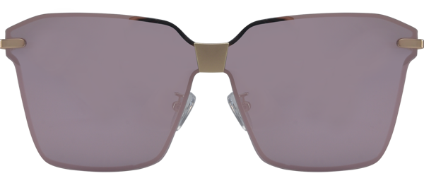 Gold Oversized Square Rimless Mirrored Polarized Sunglasses with Pink ...
