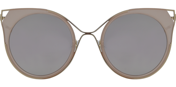Copper Thin Metal Cat-Eye Mirrored Polarized Sunglasses with Blue Non ...