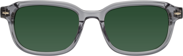 Gray Classic Acetate Rectangle Tinted Sunglasses with Green Sunwear ...