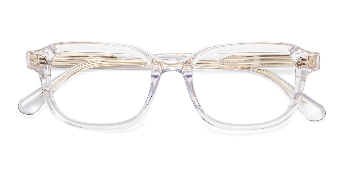 White Horn-Rimmed Hipster Rectangle Eyeglasses - Couch