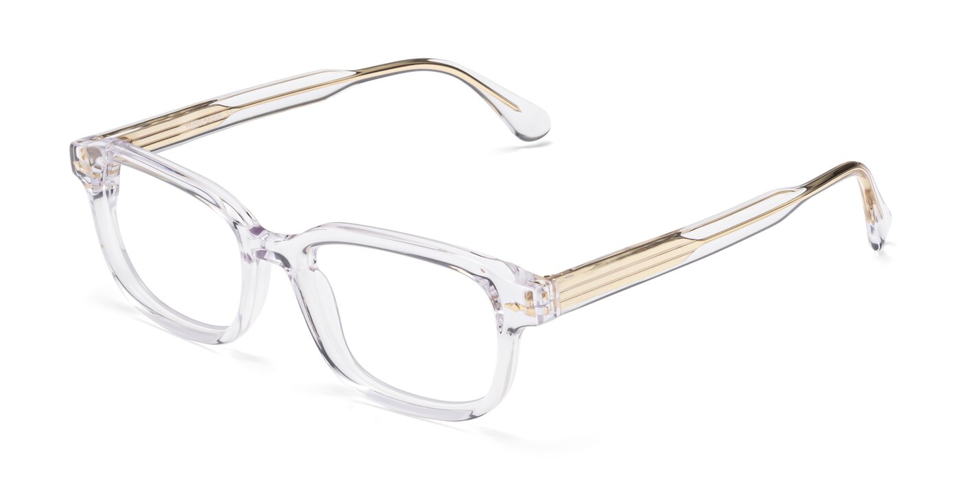 Clear Classic Acetate Rectangle Blue Light Glasses - 1477