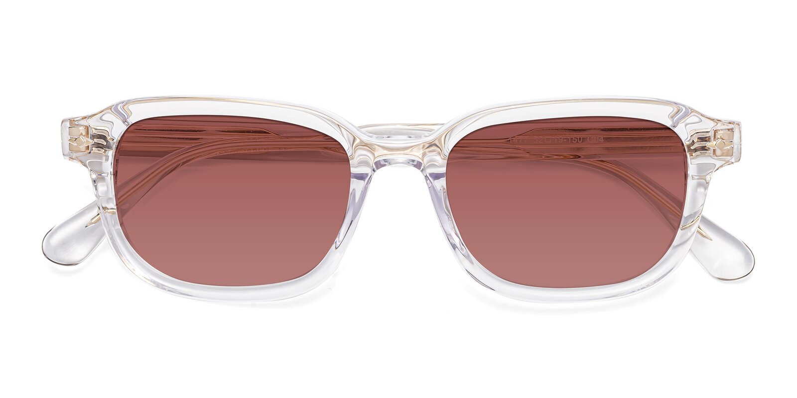 Clear Classic Acetate Rectangle Tinted Sunglasses with Garnet Sunwear ...
