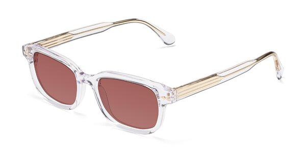 Clear Classic Acetate Rectangle Tinted Sunglasses with Garnet Sunwear ...