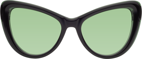 Black Retro-Vintage Acetate Cat-Eye Tinted Sunglasses with Gray Sunwear ...