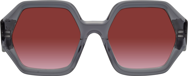 Gray Thick Oversized Geometric Gradient Sunglasses with Garnet Sunwear ...