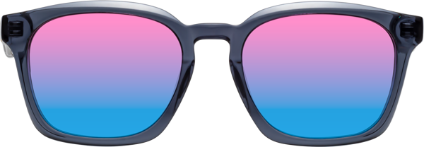 Faded Blue Hipster Thick Trapezoid Gradient Sunglasses with Pink / Blue ...