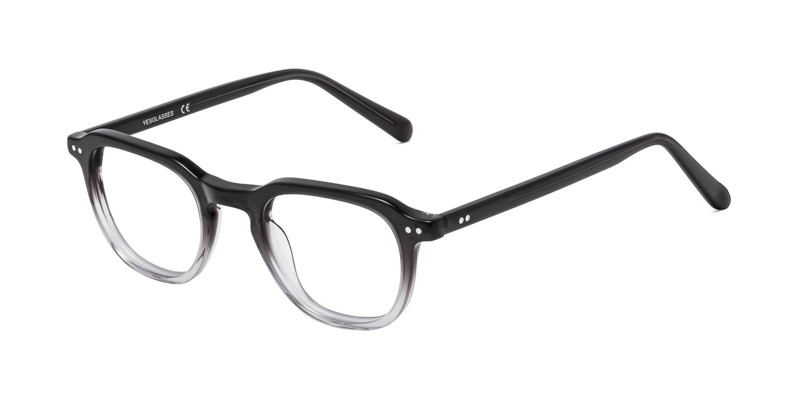 Gradient Gray Keyhole Bridge Retro-Vintage Acetate Eyeglasses - 1484