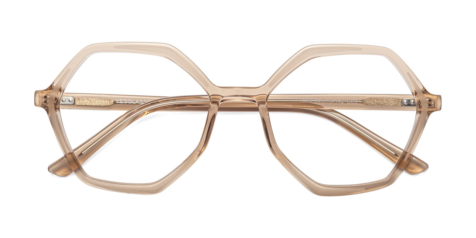 Light Brown Geek-Chic Acetate Geometric Eyeglasses - 1489