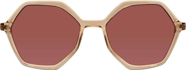 Light Brown Geek-Chic Acetate Geometric Tinted Sunglasses with Garnet ...