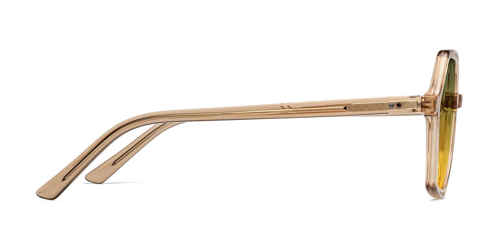 Light Brown Geek-Chic Acetate Geometric Gradient Sunglasses with Green ...