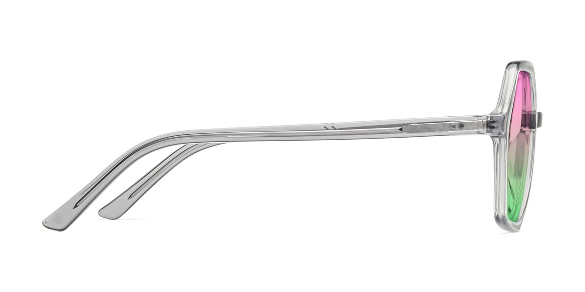 Blue-Gray Geek-Chic Acetate Geometric Gradient Sunglasses with Pink ...