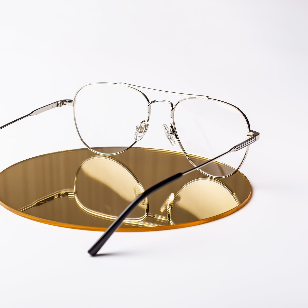 Silver Lightweight Metal Aviator Eyeglasses - Richard