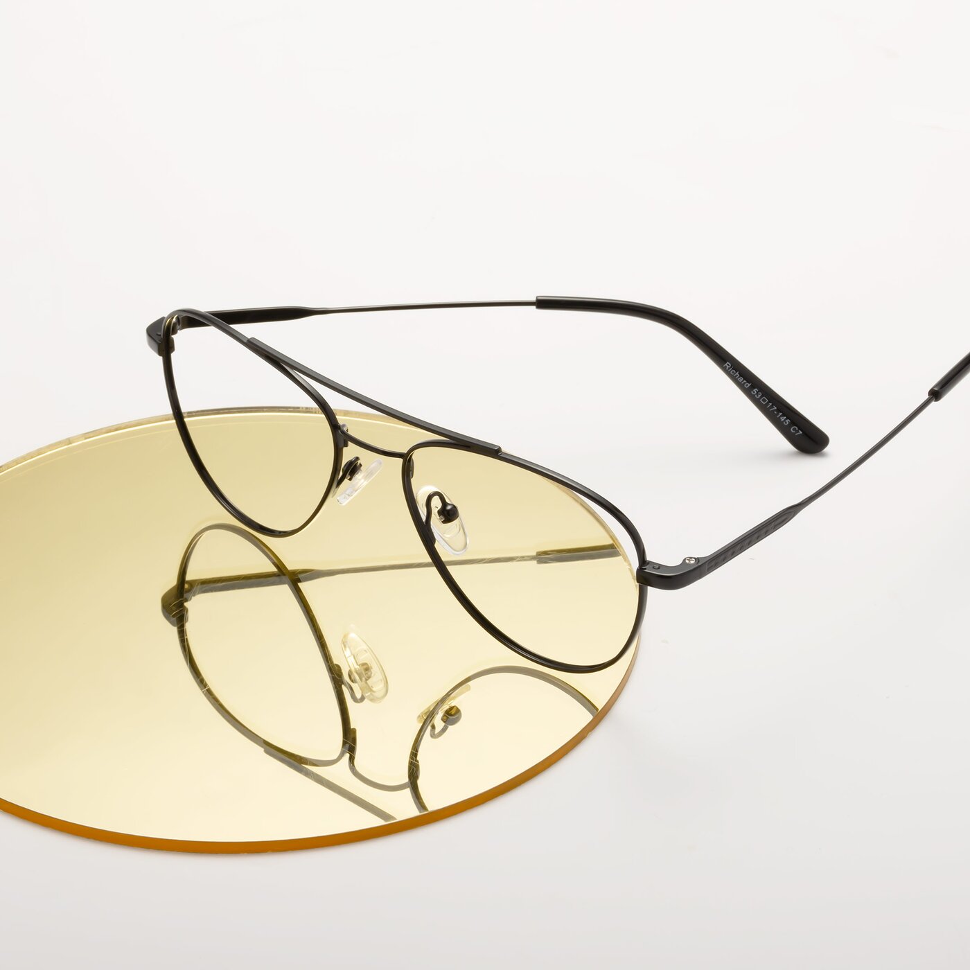 Black Lightweight Metal Aviator Eyeglasses - Richard