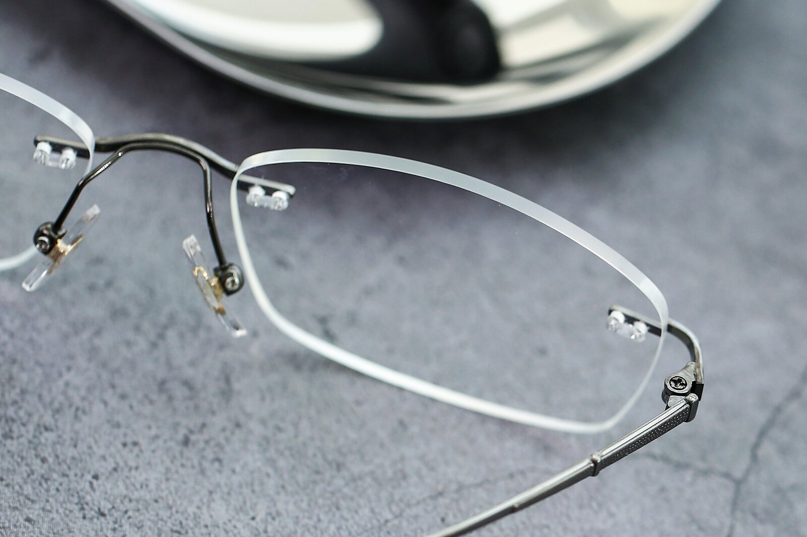 Gunmetal Classic Rectangle Rimless Eyeglasses - Smart