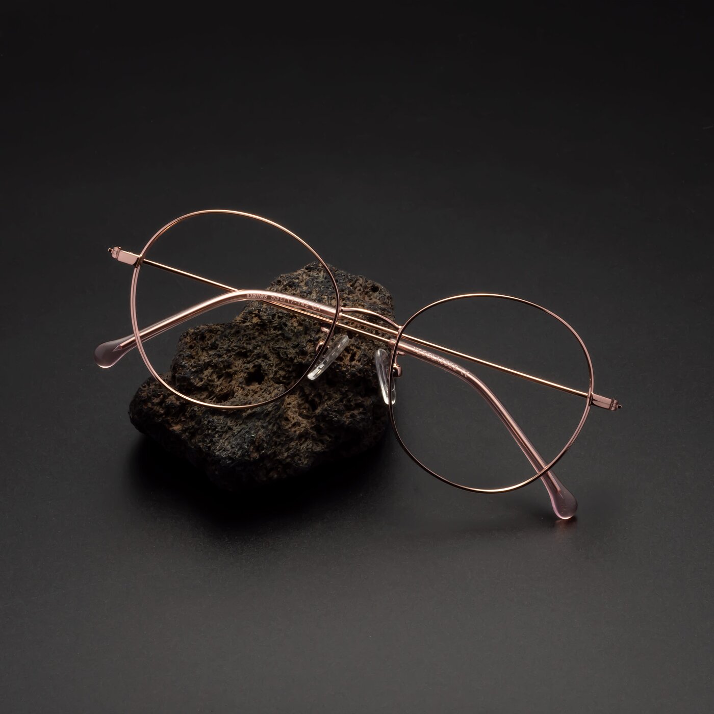 Rose Gold Grandpa Oversized Round Eyeglasses - Dallas