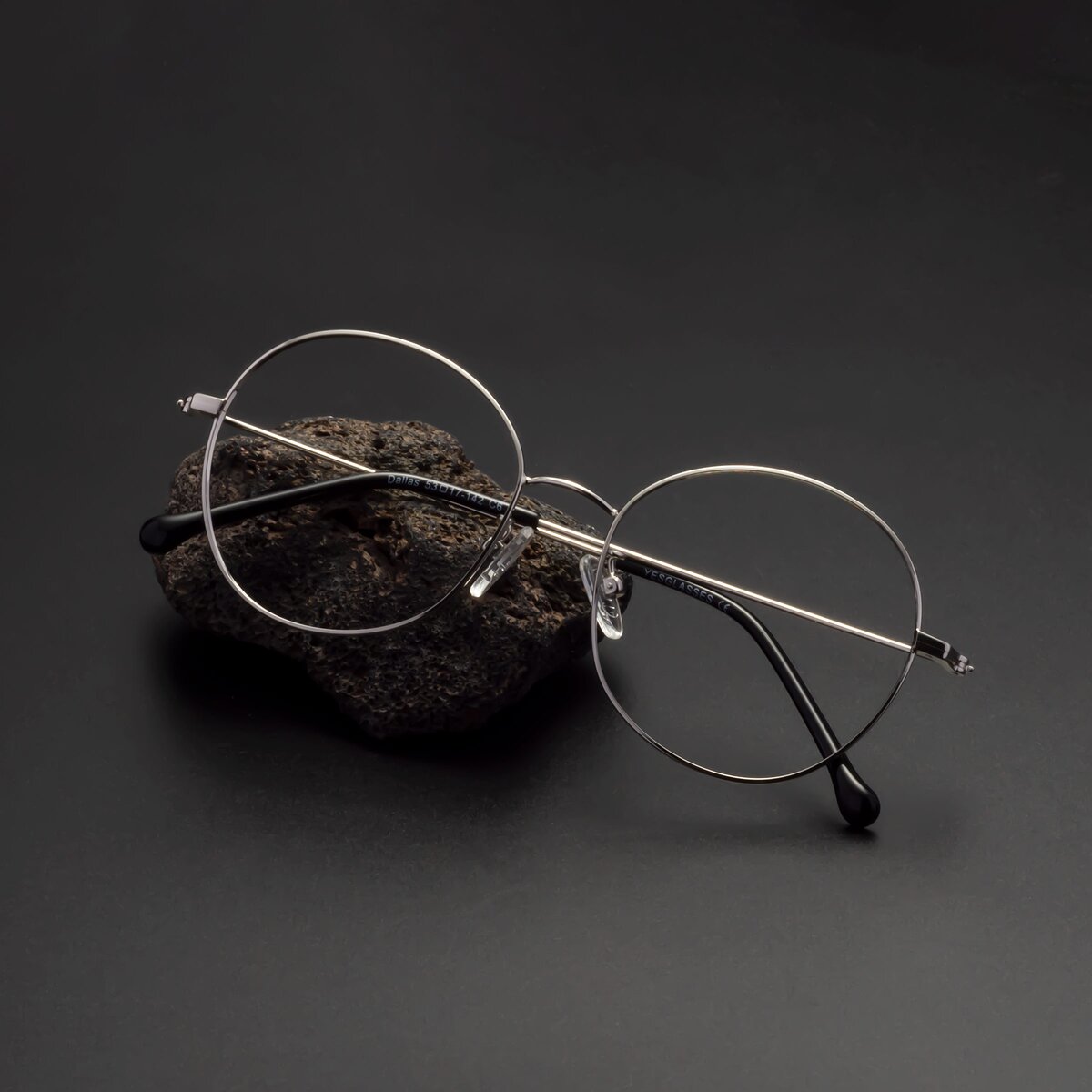 Silver Grandpa Oversized Round Eyeglasses - Dallas