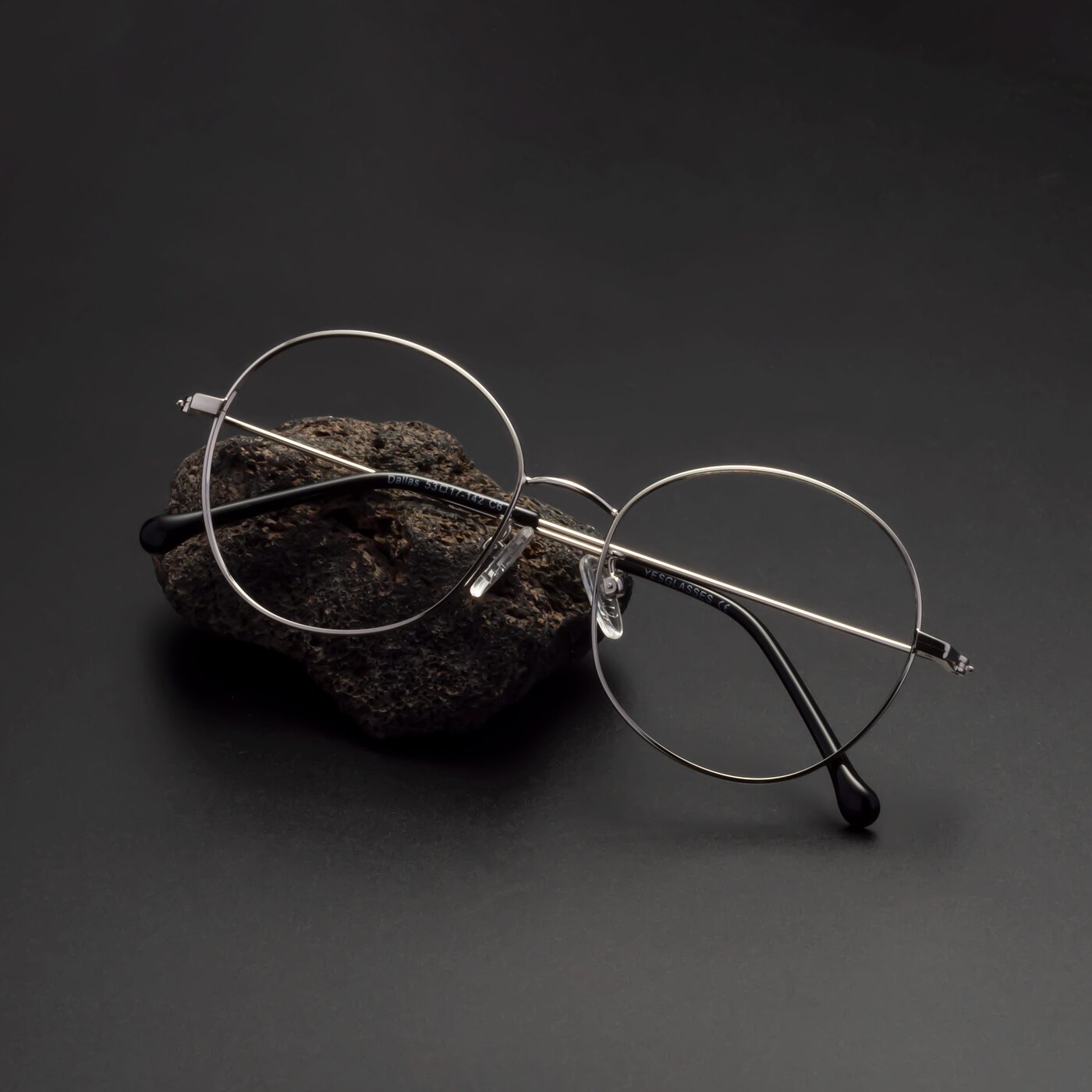 Silver Grandpa Oversized Round Eyeglasses - Dallas