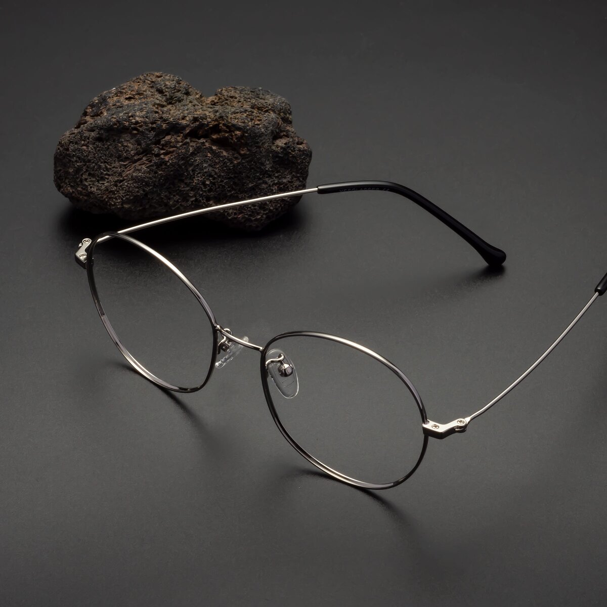 Silver Grandpa Oversized Round Eyeglasses - Dallas