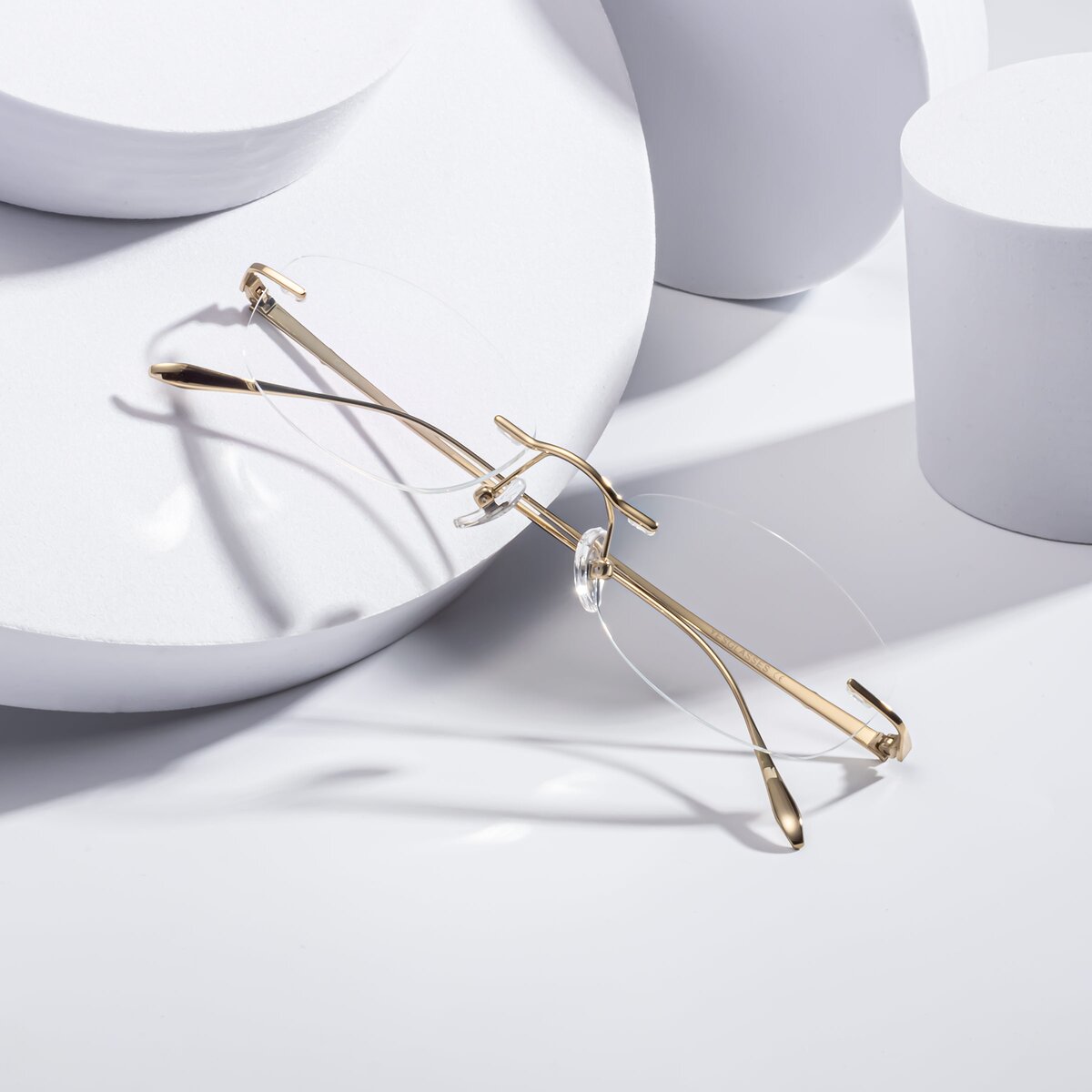 Gold Classic Oval Rimless Eyeglasses - Cecilla
